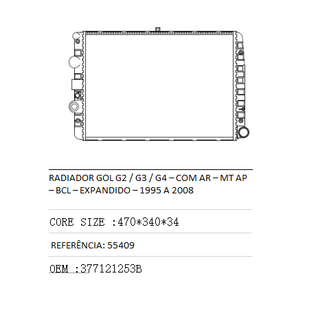 RADIADOR GOL G2 / G3 / G4 – COM AR – MT AP – BCL – EXPANDIDO – 1995 A ...