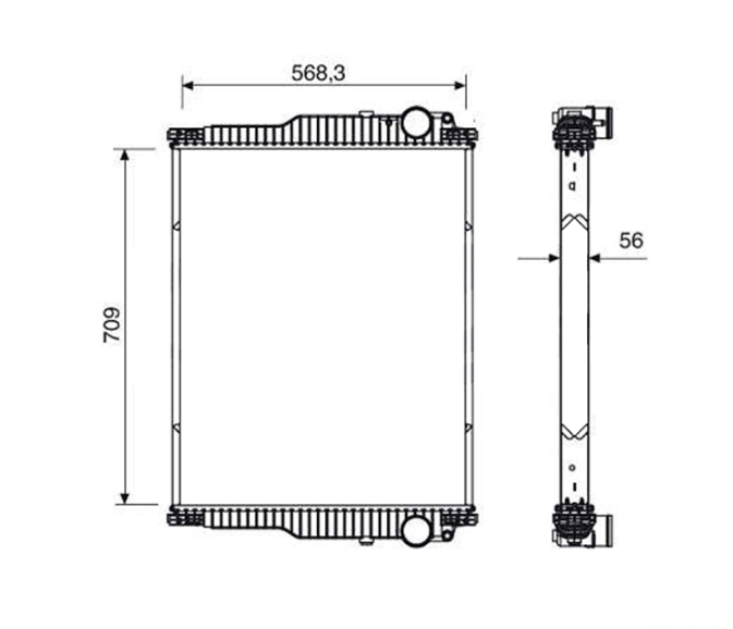 RADIADOR VOLVO VM 310 – SISTEMA DENSO – COM LATERAL – 557270-C – Casa ...